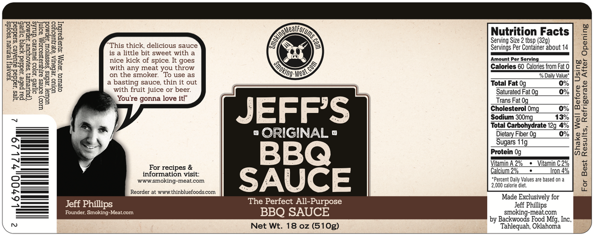 Jeff's Original BBQ Sauce - Single Bottle – Thin Blue Foods LLC